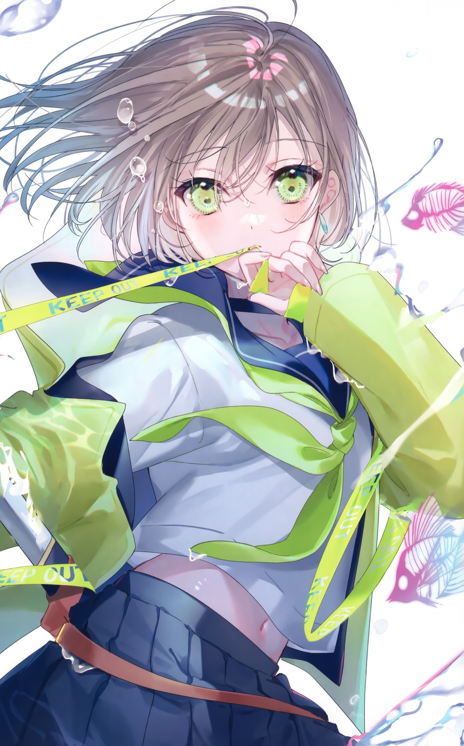 sanshoku nattou meshi miwano rag seifuku | #1066709 | yande.re